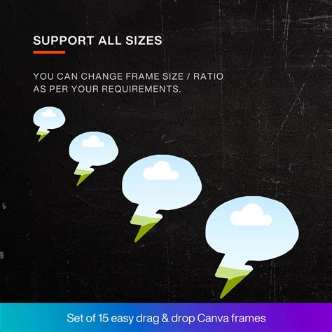 Editable Canva Frame Template Bundle Text Bubble Canva Frames Custom Canva Frame Mockups Fill