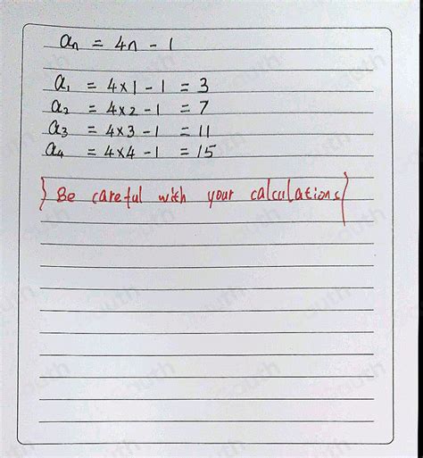 Solved 4 Write The First Four Terms Of The Sequence Whose General