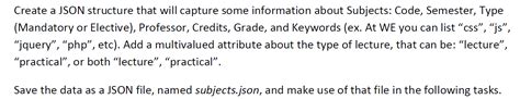 javascript create a json structure that will capture some information