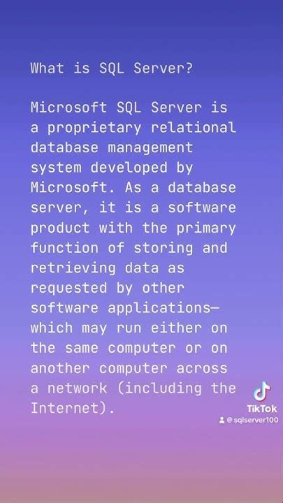 What Is Sql Server Sqlserver Sql Structuredquerylanguage
