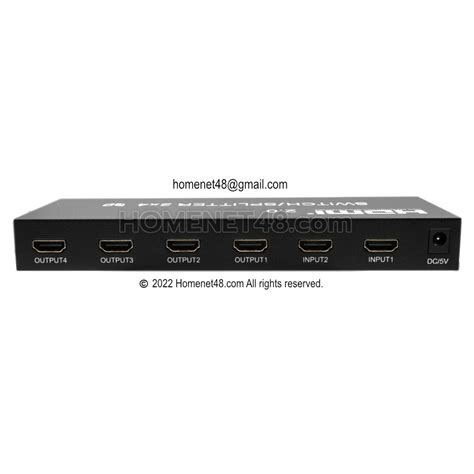 Hdmi 2 0 Switch Splitter 4k 60hz เข้า 2 ออก 4 Homenet48