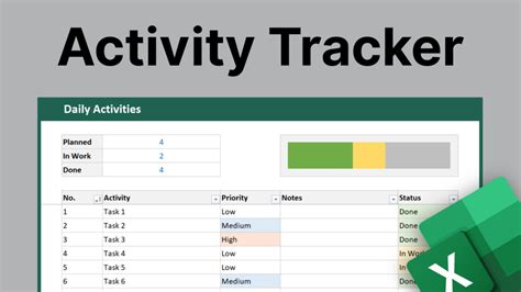 Excel Daily Activity Tracker