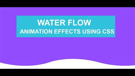 Water Flow Animation Using CSS In Html By RN Programming YouTube