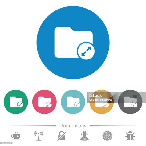 uncompress directory flat round icons stock illustration download