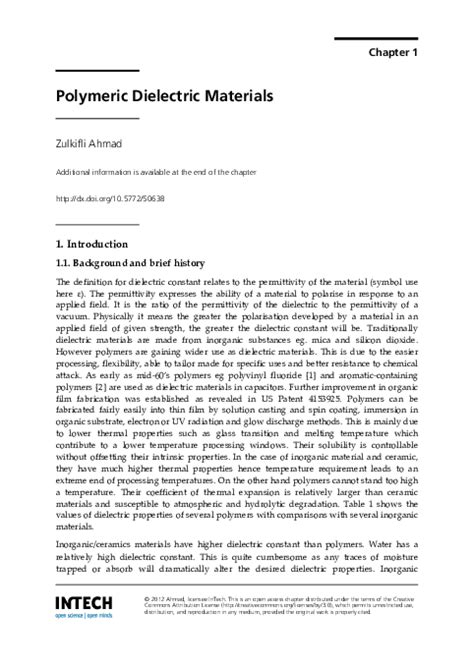 Pdf Polymer Dielectric Materials
