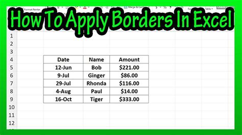 How To Quickly Apply Or Add A Border Or Borders To A Cell Or Groups Of Cells In Excel Explained