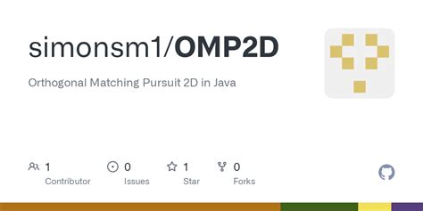 GitHub Simonsm OMP D Orthogonal Matching Pursuit D In Java
