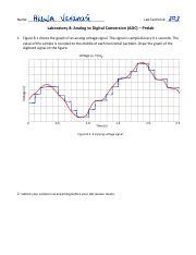 Laboratory 8 Prelab ADC Copy Pdf Name Lab Section Laboratory 8 Analog To Digital
