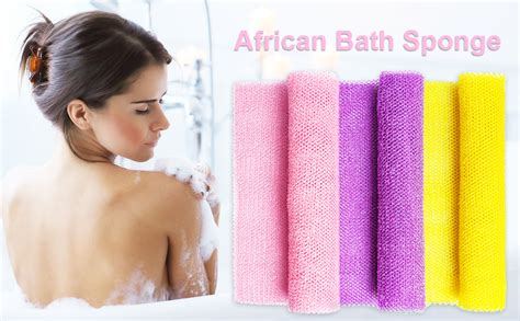 Amazon.com: Gugull 3 Pcs African Exfoliating Net Sponge African Bath Sponge Scrubbing Rag Net ...