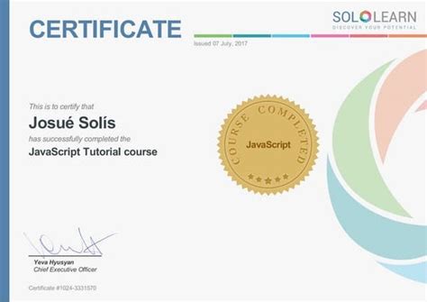 Certificate Html Fundamentals Course Ppt