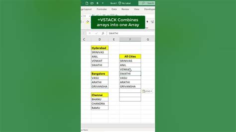 Excel Magic Trick Combine Arrays Into One Array Youtube