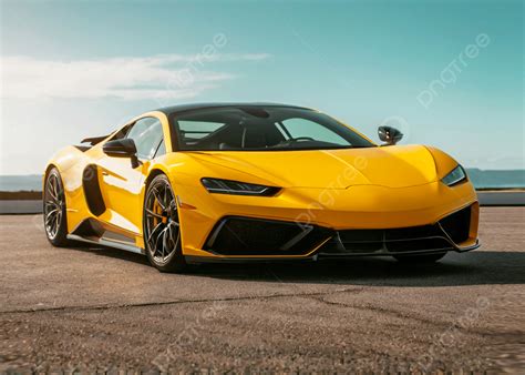 현대 노란색 스포츠카 현대 노란색 자동차 스포츠카 노란 차 배경 일러스트 및 사진 무료 다운로드 Pngtree