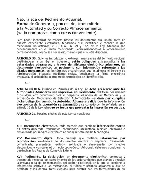 Xml De Pedimento Pdf Aduana