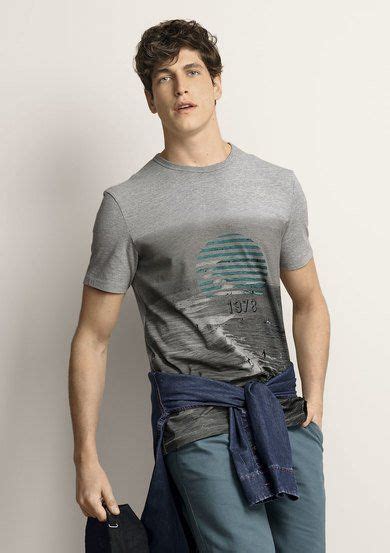 Camiseta Masculina Regular Em Malha De Algodão Estampada Mens Tshirts Mens Tops T Shirt