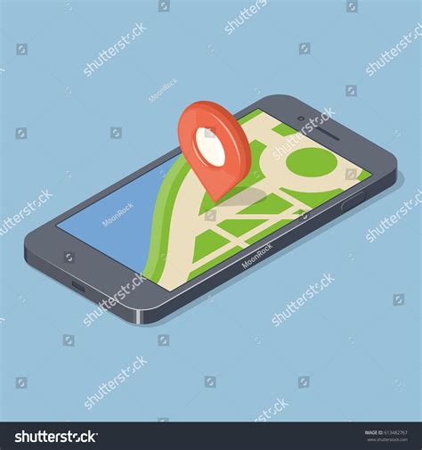 Red Pointer On Smartphone Map Gps Stock Vector Royalty Free Shutterstock