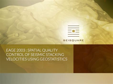Spatial Quality Control Of Seismic Stacking Velocities