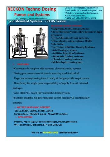 Plunger Poly Dosing System At ₹ 450000unit In Nashik Id 2855662445130