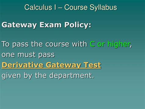 Ppt Calculus I Course Syllabus Powerpoint Presentation Free Download Id 4606182