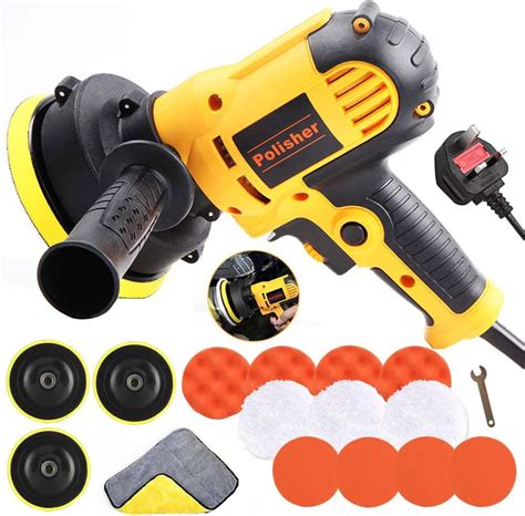 Rotary Car Polisher Buffer Waxing Machine 700w 3600rpm Variable Speed 5 Self Adhesive Disc