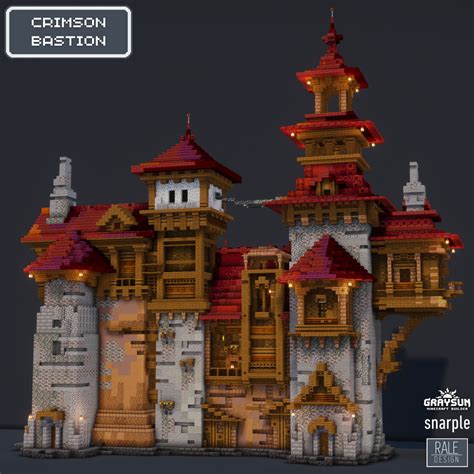 Crimson Bastion Rale Design Minecraft Architecture Minecraft Plans Minecraft Castle Designs