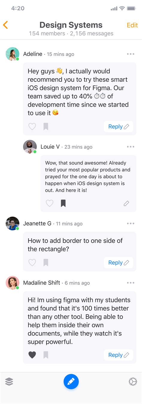 Comments Layouts Figma IOS UI Kit