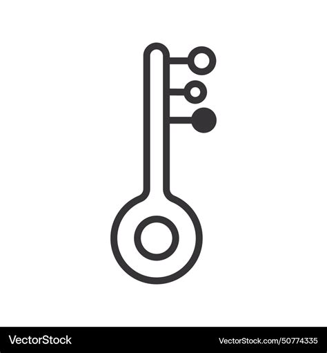 Key Ai Automation Line Icon Royalty Free Vector Image
