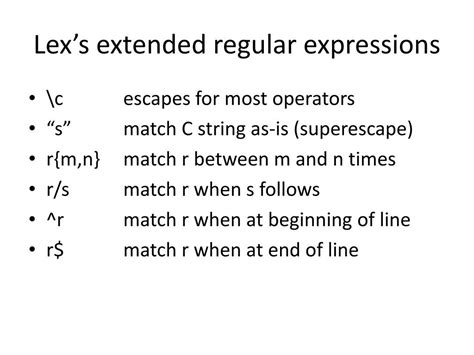 Ppt Lexical Analysis With Lex 1 And Flex1 Powerpoint Presentation