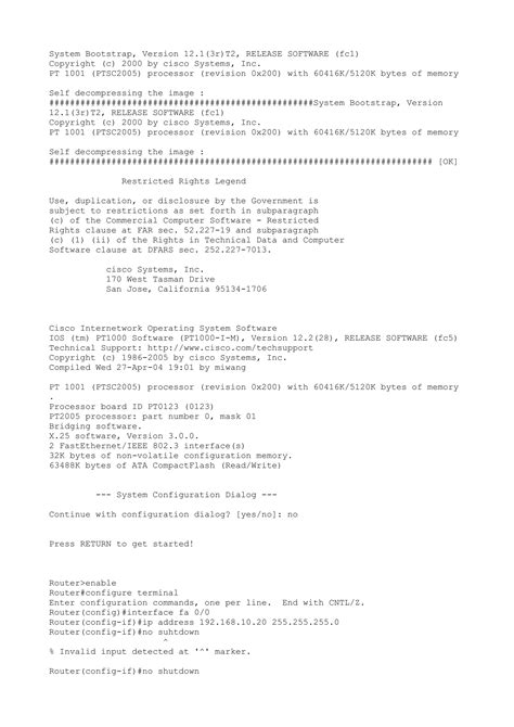 Setting Packet Tracer Txt Operating Systems Computer Software And Applications