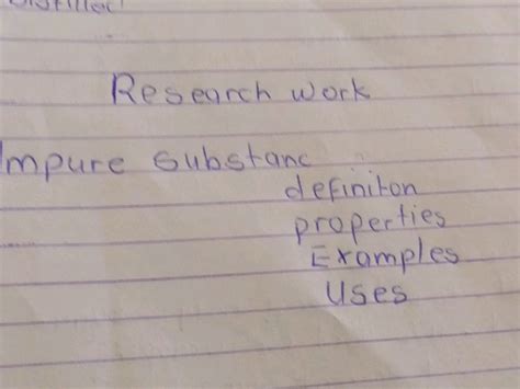 Research Work Impure Substance Definiton Studyx