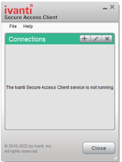 The Ivanti Secure Access Client Service Is Not Running