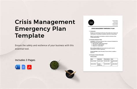 Earthquake Emergency Response Plan Template Prntbl
