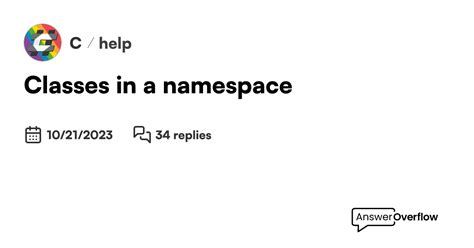 Classes In A Namespace C