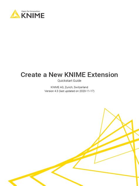 Create A New Knime Extension Quickstart Guide Pdf Eclipse