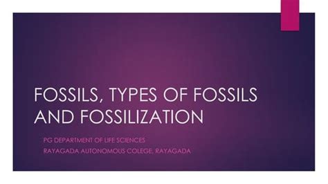 Types Of Fossils And Uses Pptx Geology Science