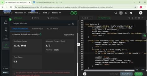 dsa codingchallenge geeksforgeeks backtracking recursion… varunesh b