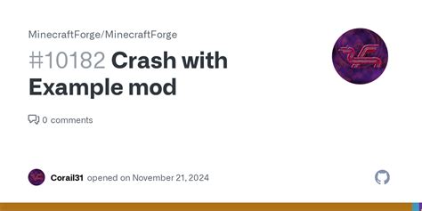 Crash With Example Mod · Issue 10182 · Minecraftforgeminecraftforge