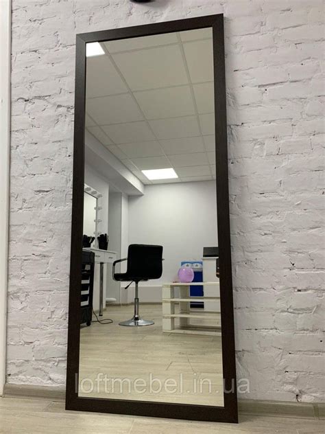 Дзеркало настінне в повний зріст велике Венге 170х70 Ростове підлогове в коричневій рамі мдф