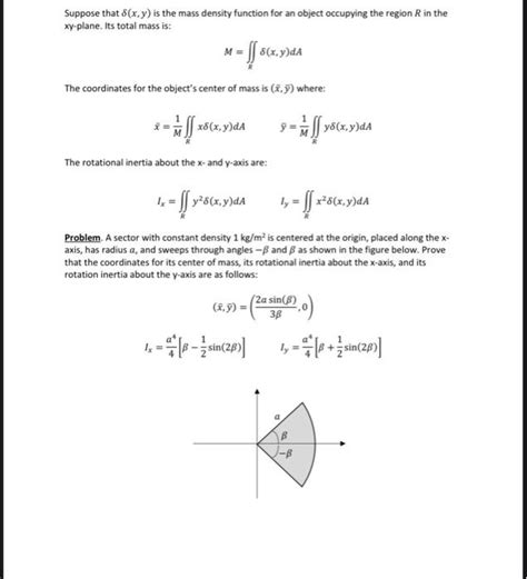 Solved Suppose That 8 X Y Is The Mass Density Function For