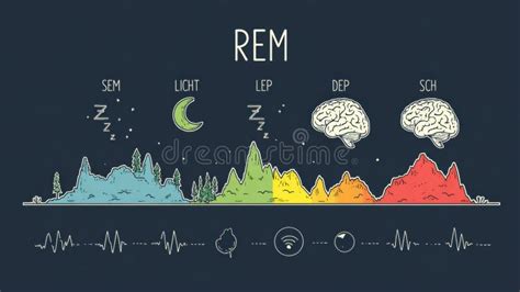 Understanding Sleep Stages Through Infographic With Brainwave Icons
