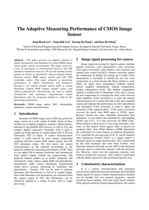 Pdf The Adaptive Measuring Performance Of Cmos Image Sensor