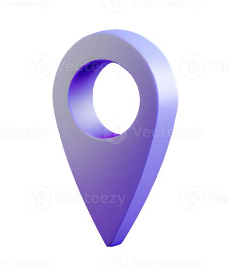 D Purple Map Pointer Pin Generative AI PNG