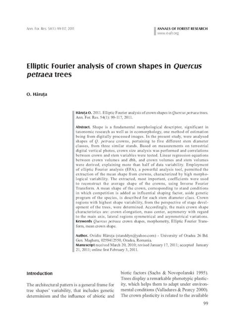 Pdf Elliptic Fourier Analysis Of Crown Shapes In Quercus · Areas With Stone Oak Forests
