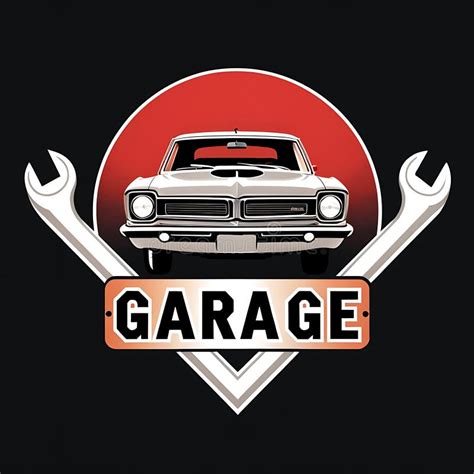 Classic Car Garage Logo For An Auto Repair Shop From The 1960s Stock