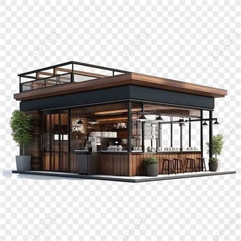 커피숍의 3d 렌더링 현대적인 커피숍 아늑한 카페 전면 전망의 3d 그림 카페숍 커피숍 또는 커피하우스 건물 3d 렌더링 Png 일러스트 무료 다운로드 Lovepik