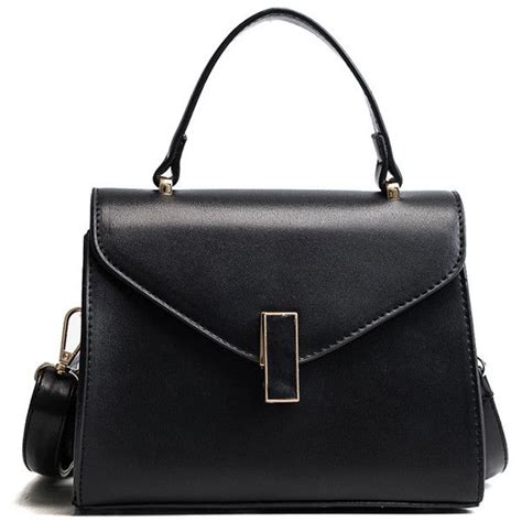 Pu Flap Satchel Bag 18 Liked On Polyvore Featuring Bags Handbags