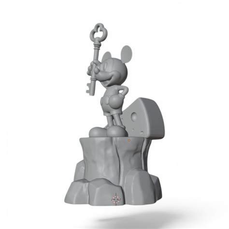 3d Printable Mickey Mouse Stl File Retro Key Master 3d Print Heroic Cheese Base Scene Model
