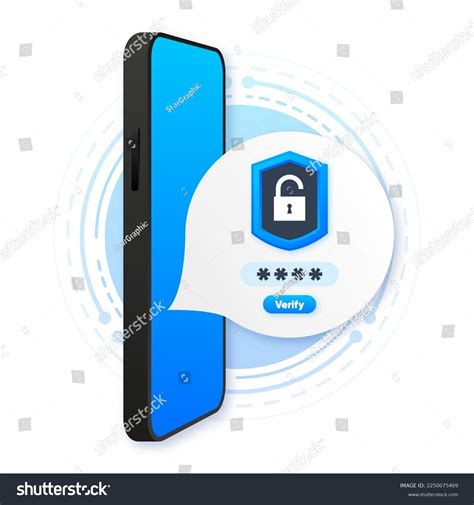 Two Steps Authentication Verification Code Message Stock Vector