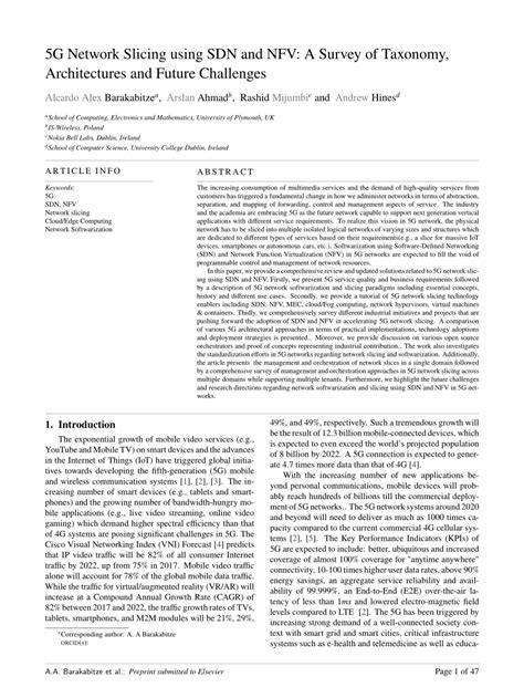 PDF G Network Slicing Using SDN And NFV A Survey Of Taxonomy Architectures And Future