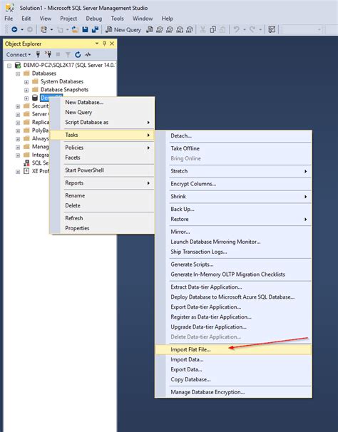the import flat file wizard in ssms v17 3 sqlnethub