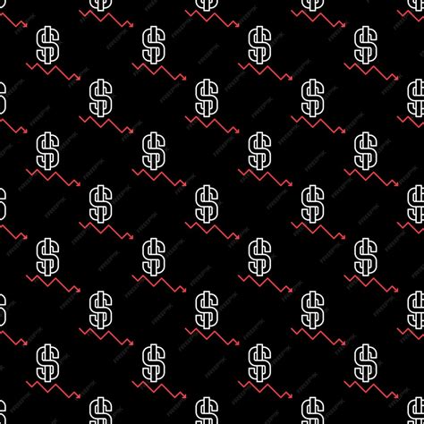 Premium Vector Devaluation Outline Pattern Arrow With Dollar Sign Seamless Background